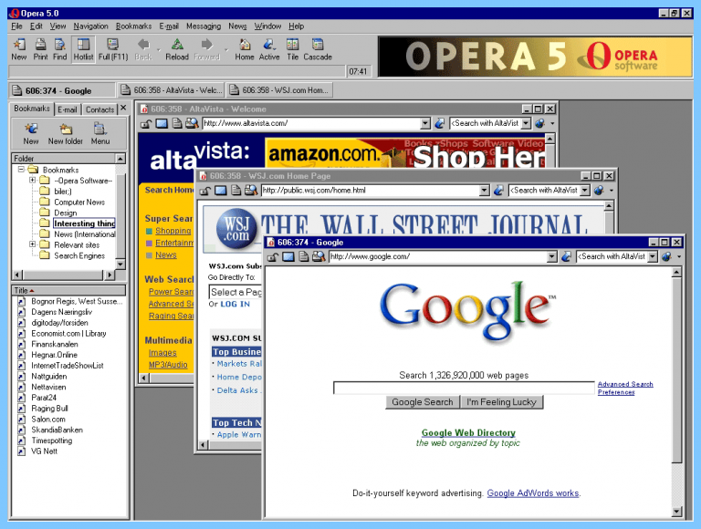 Old versions of Opera Browser